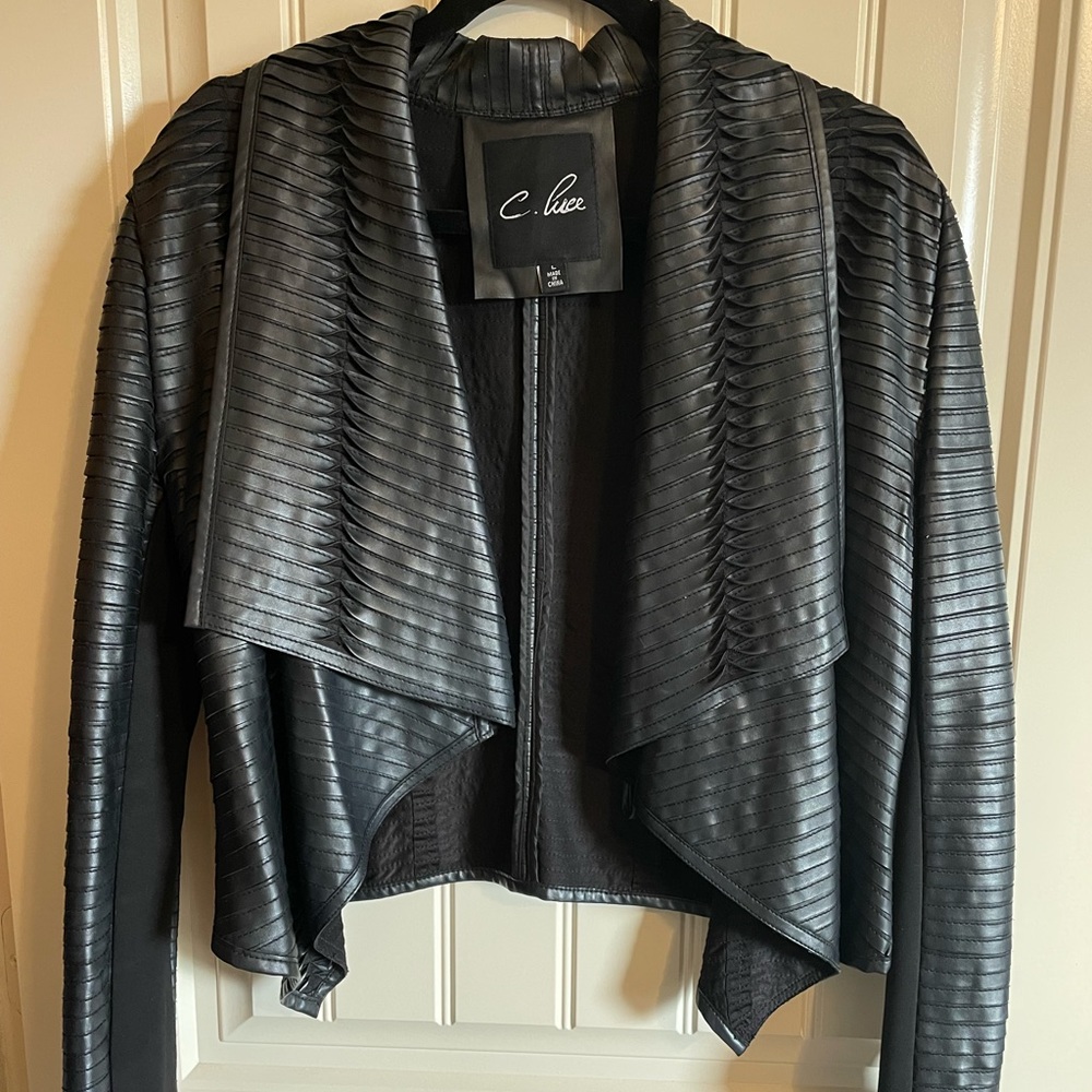 C.Luee Textured Leather Jacket - Gem